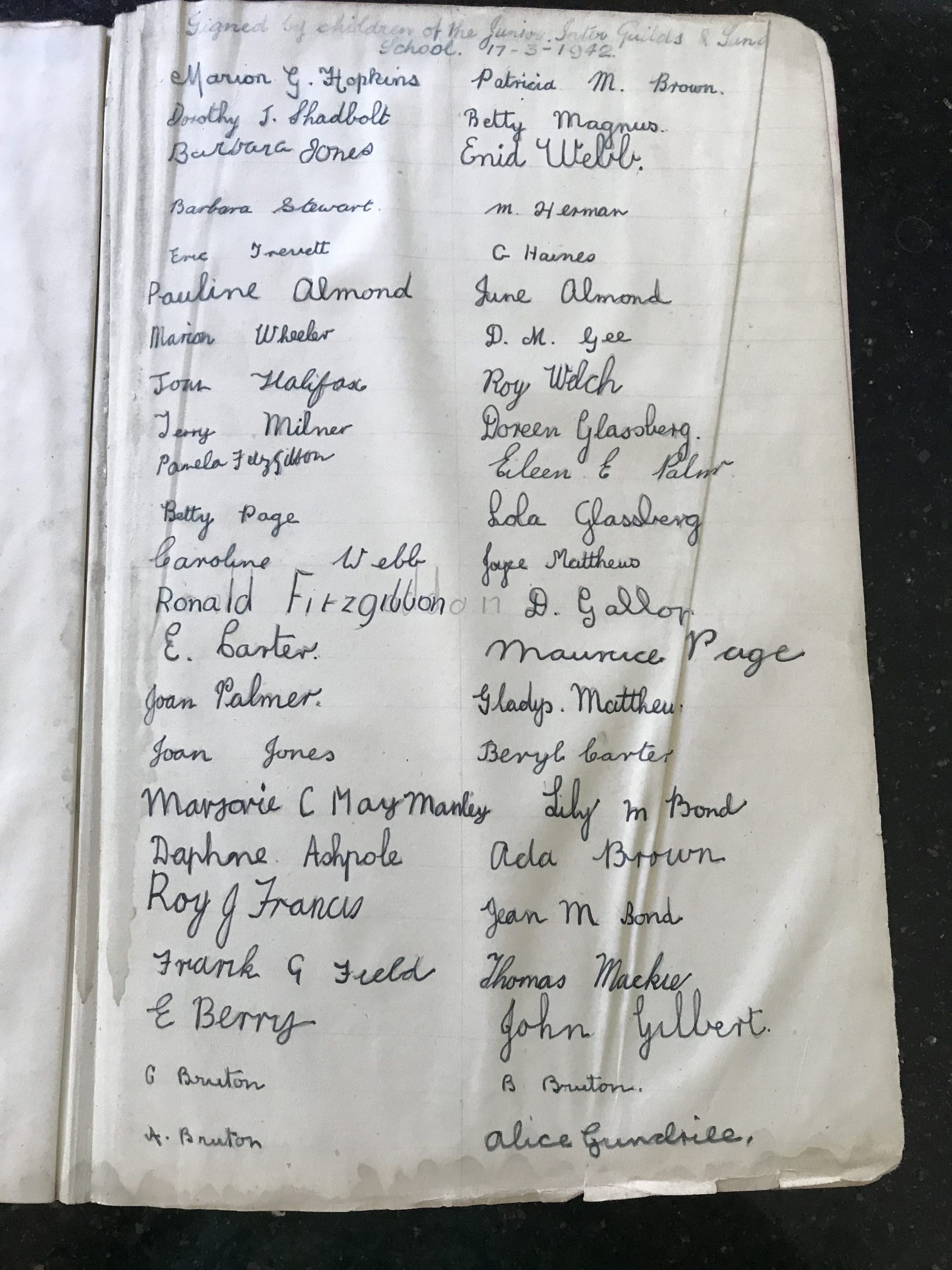 Bible presented to Batford Methodist Church on re-opening after WW2 ...