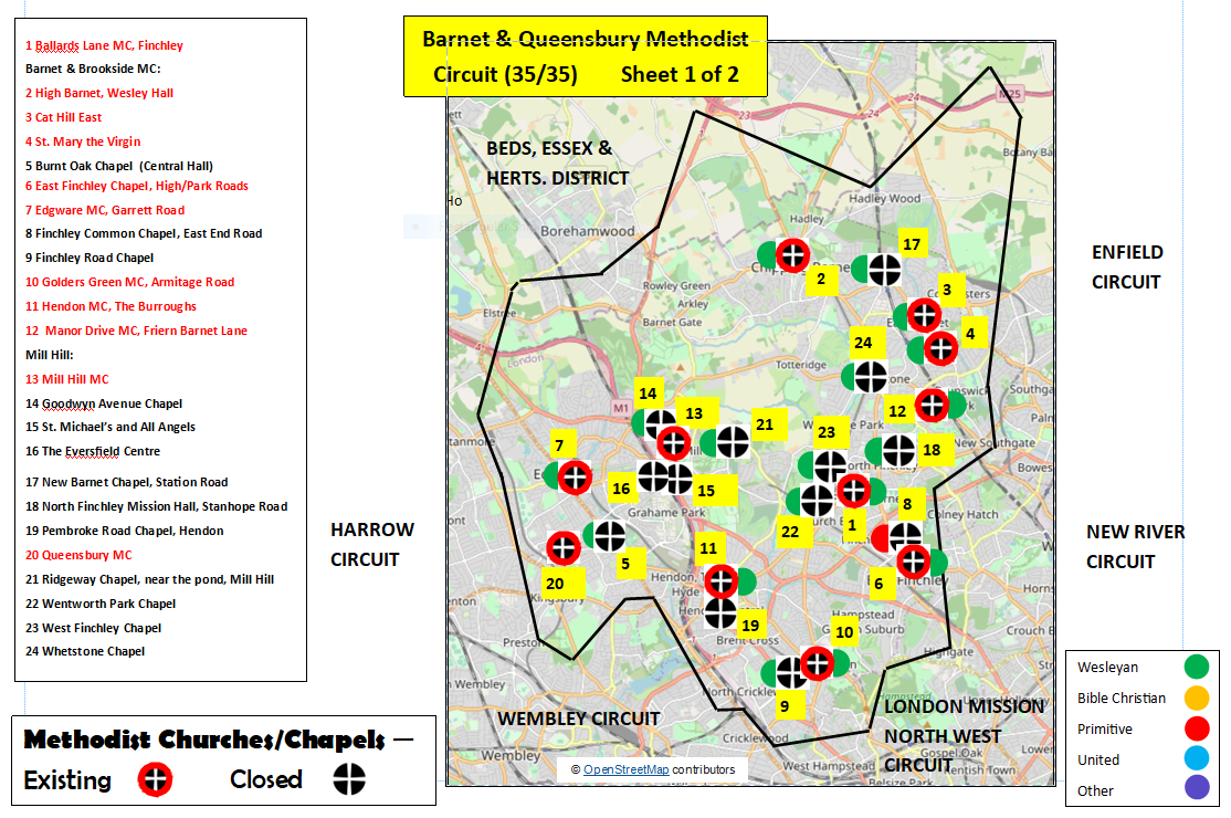 London District: circuits A - F: past and present chapels of the ...