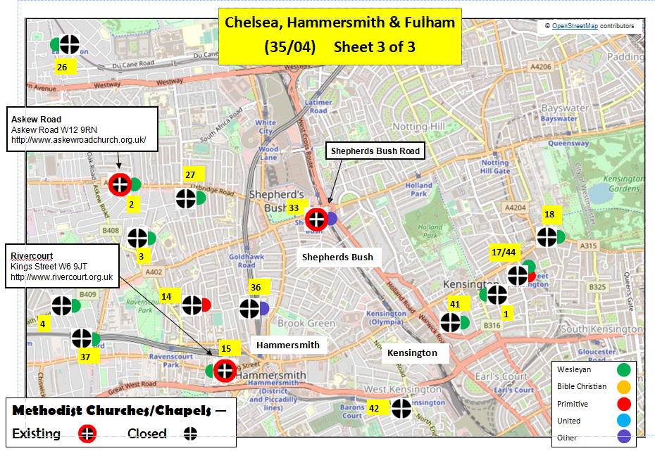 London District: circuits A - F: past and present chapels of the ...