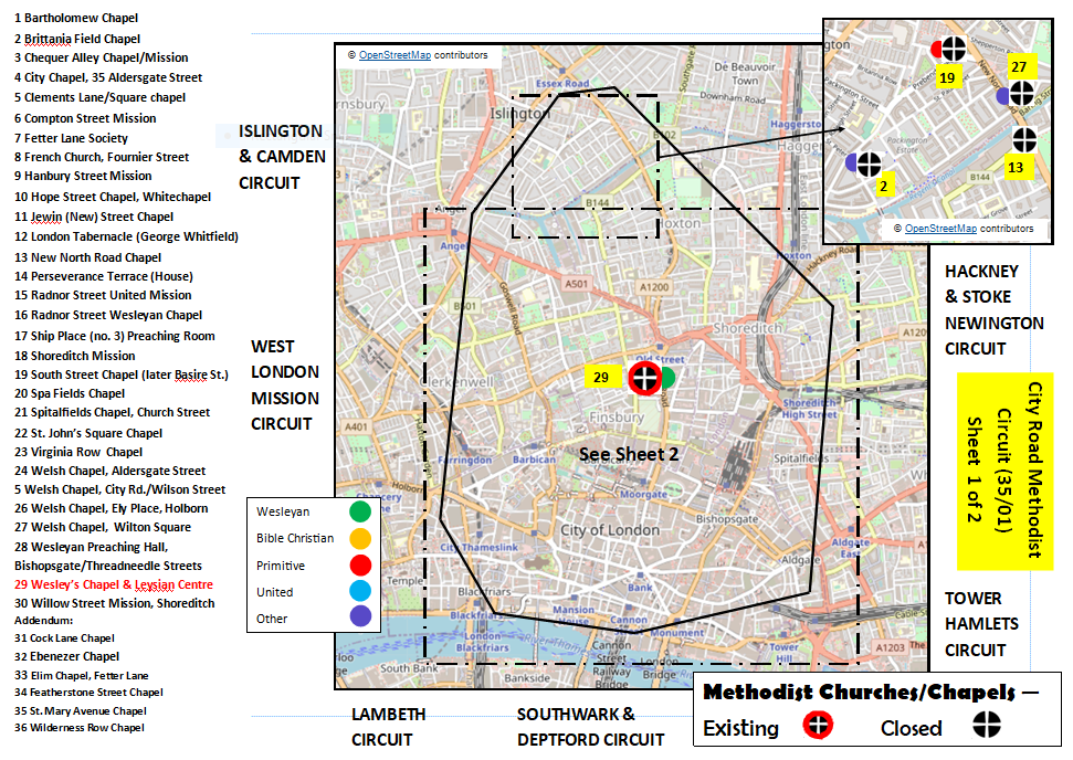 London District: circuits A - F: past and present chapels of the ...