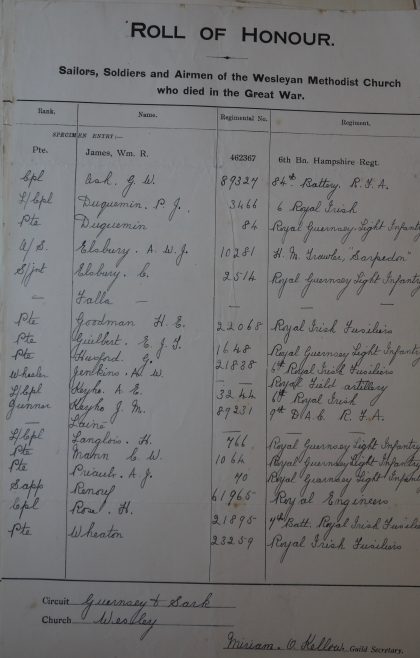 Grand Bouet Wesley, Guernsey | A Wesleyan Roll of Honour | My Methodist ...